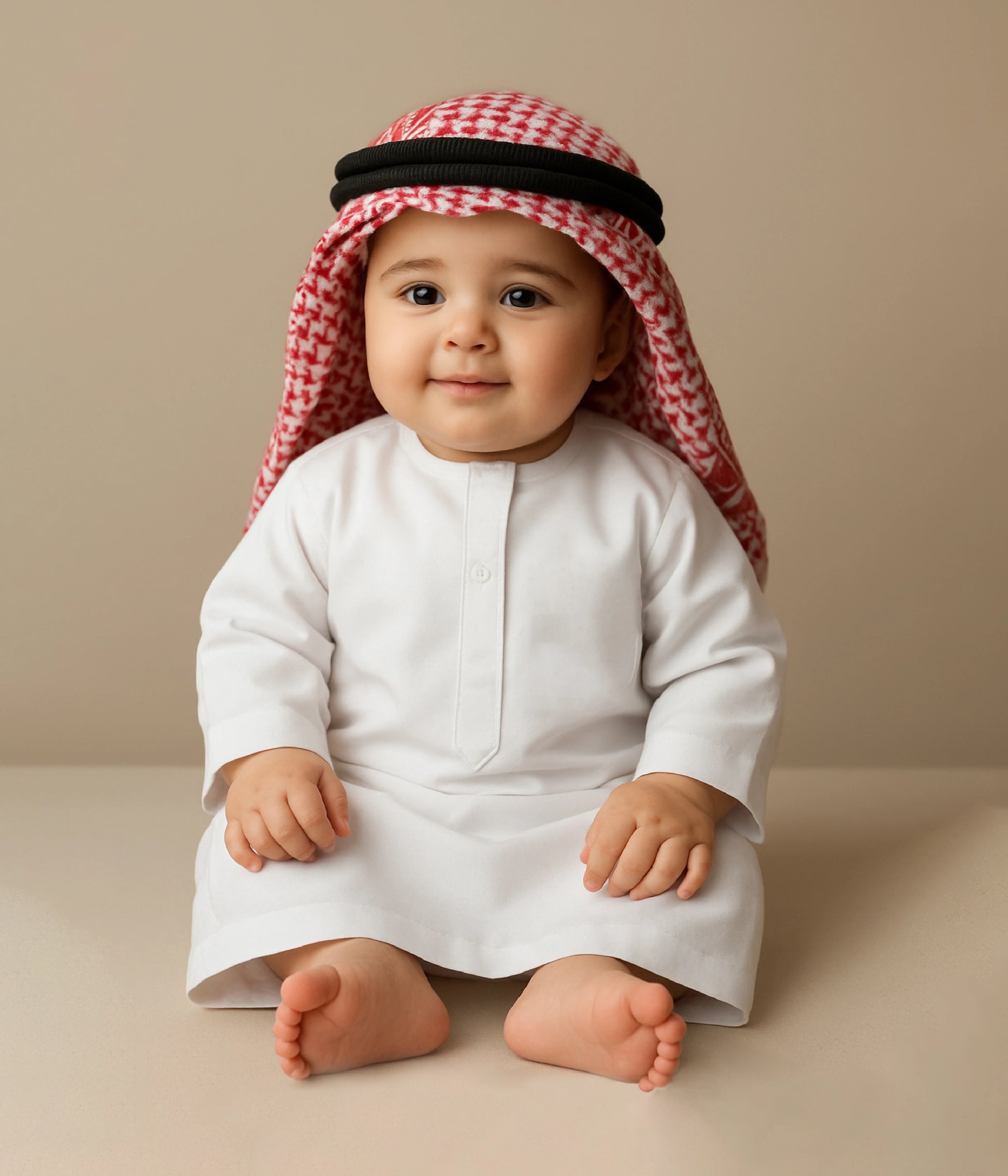 Baby Red Shemagh | Traditional Soft Cotton Headwear | Bayt Al Ghutar